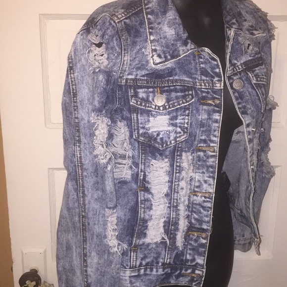 Thrill | Jackets & Coats | Super Sexy Distressed Jean Jacket | Poshmark
